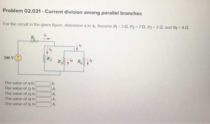 Solved Problem 02.031 - Current division among parallel | Chegg.com
