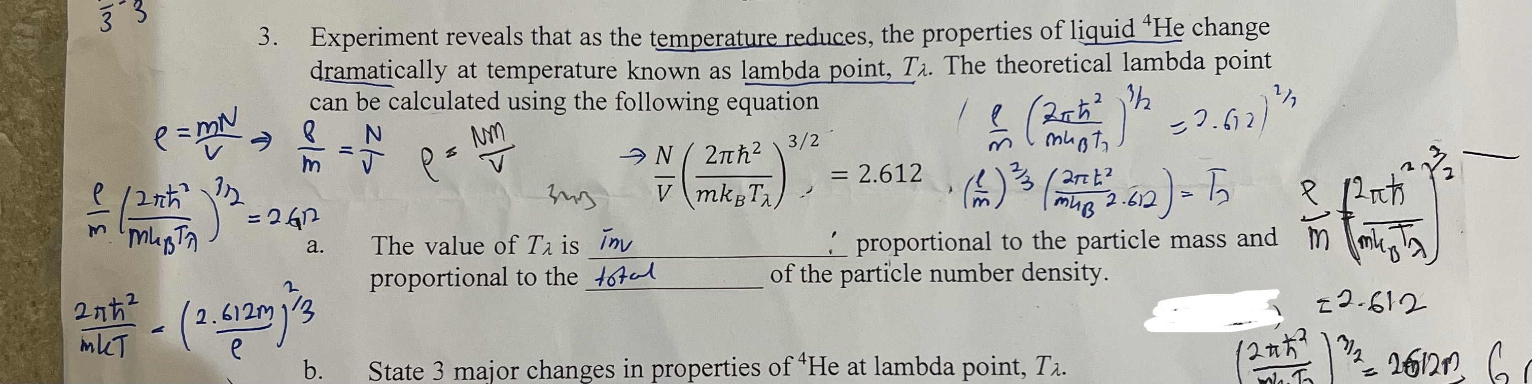Solved 3. ﻿Experiment reveals that as the temperature | Chegg.com