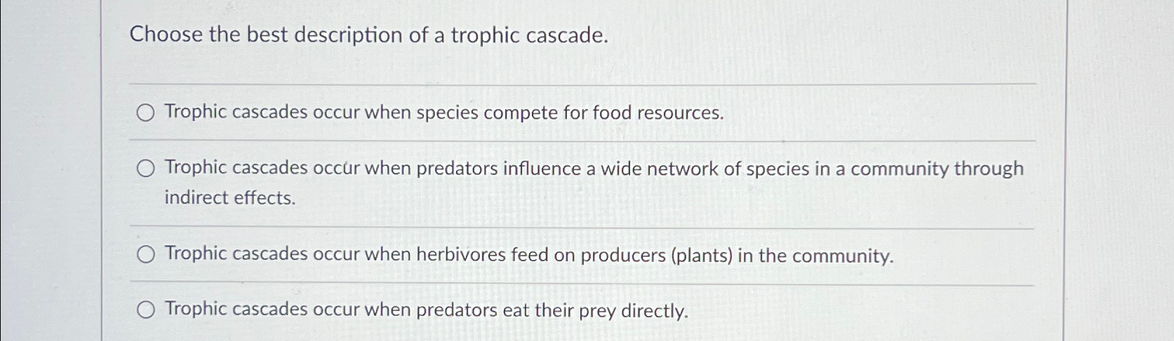 Solved Choose the best description of a trophic | Chegg.com