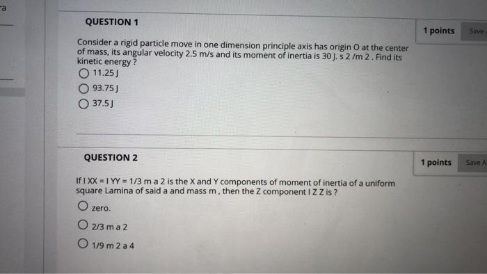 Solved Consider a rigid particle move in one dimension | Chegg.com