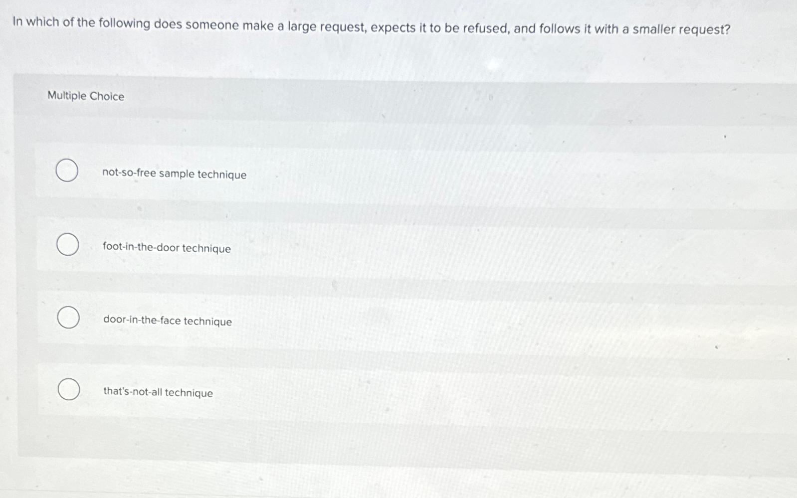 Solved In which of the following does someone make a large | Chegg.com
