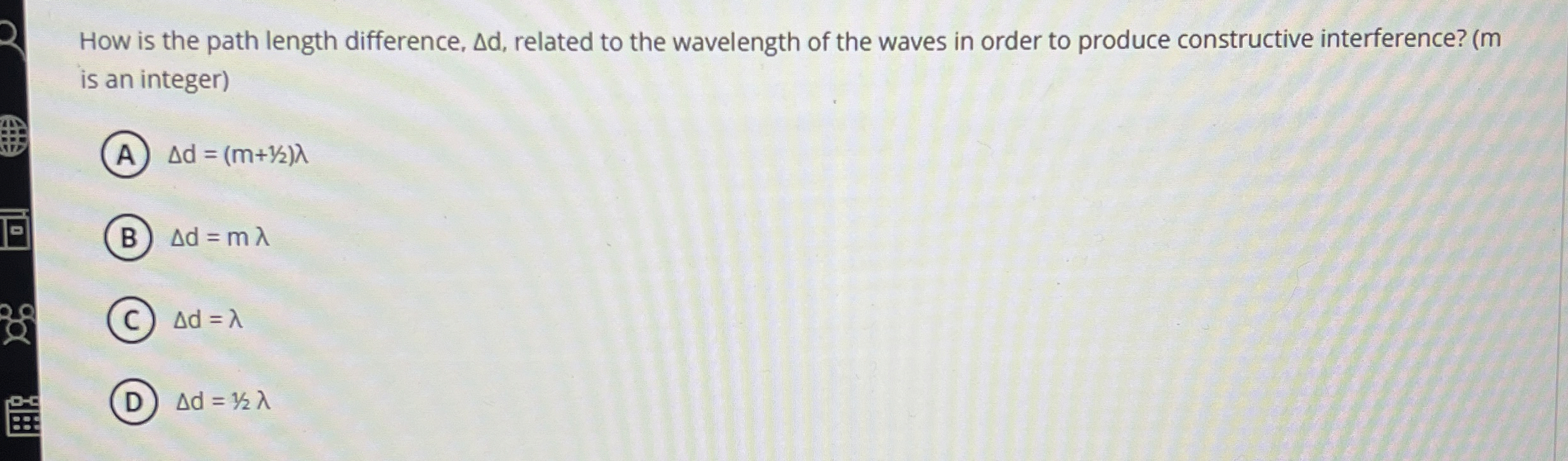 Solved How is the path length difference, Δd, ﻿related to | Chegg.com