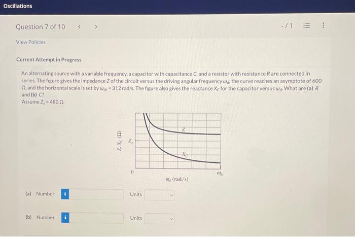 Solved An alternating source with a variable frequency, a | Chegg.com