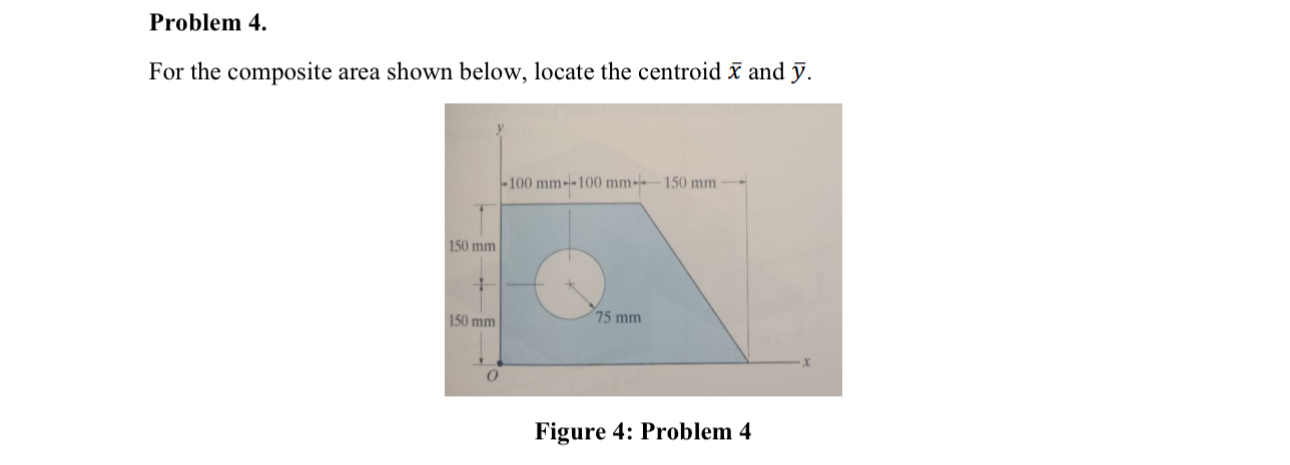 Solved Problem 4.For the composite area shown below, locate | Chegg.com
