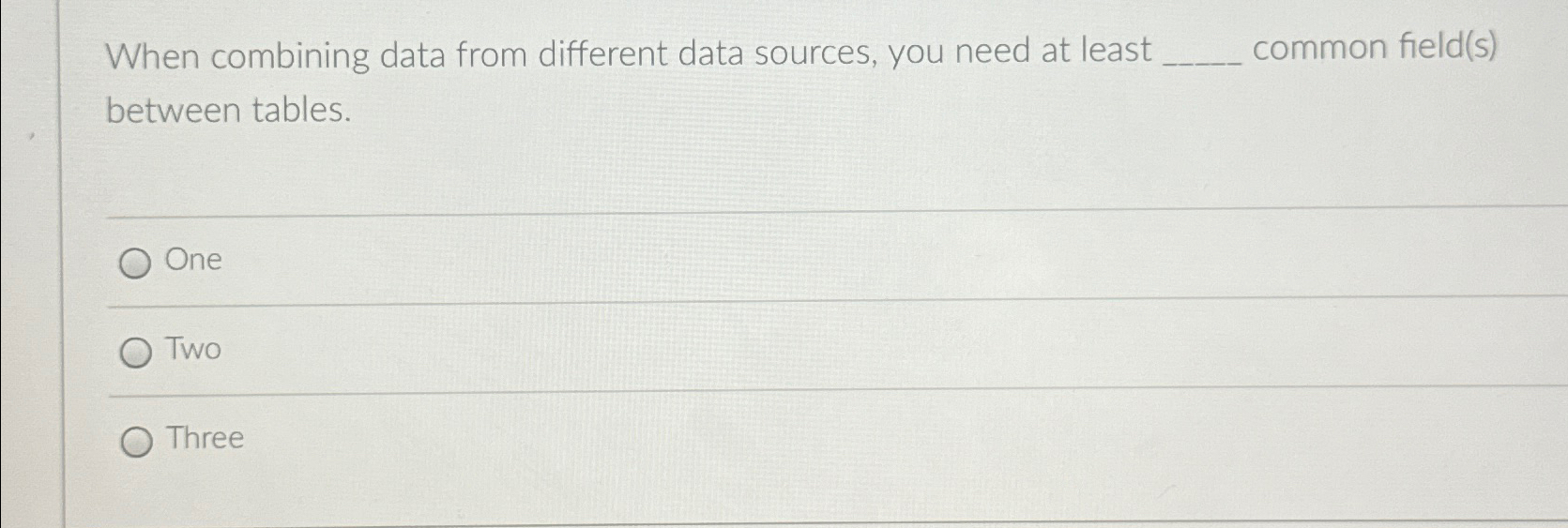 Solved When combining data from different data sources, you | Chegg.com