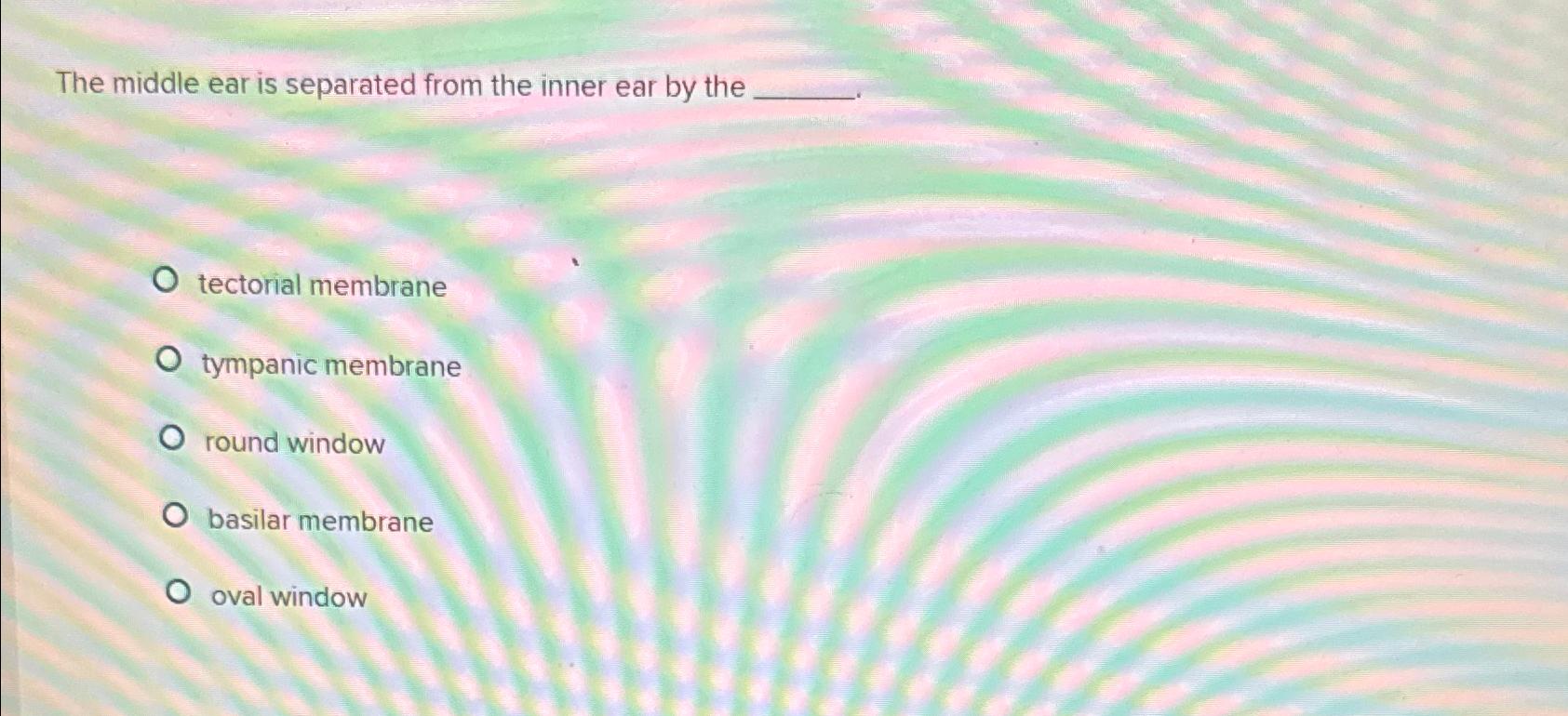 Solved The middle ear is separated from the inner ear by | Chegg.com