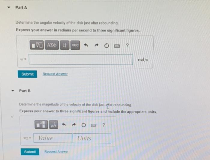 Solved The 2-kg disk is thrown down onto the rough surface | Chegg.com