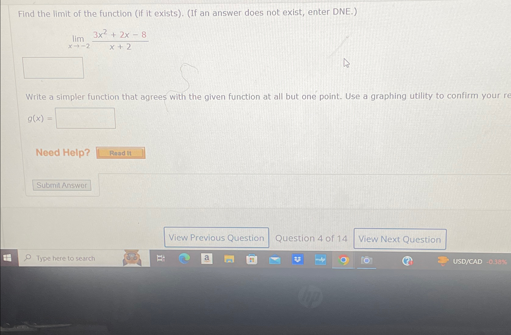 Solved Find the limit of the function (if it exists). (If an | Chegg.com
