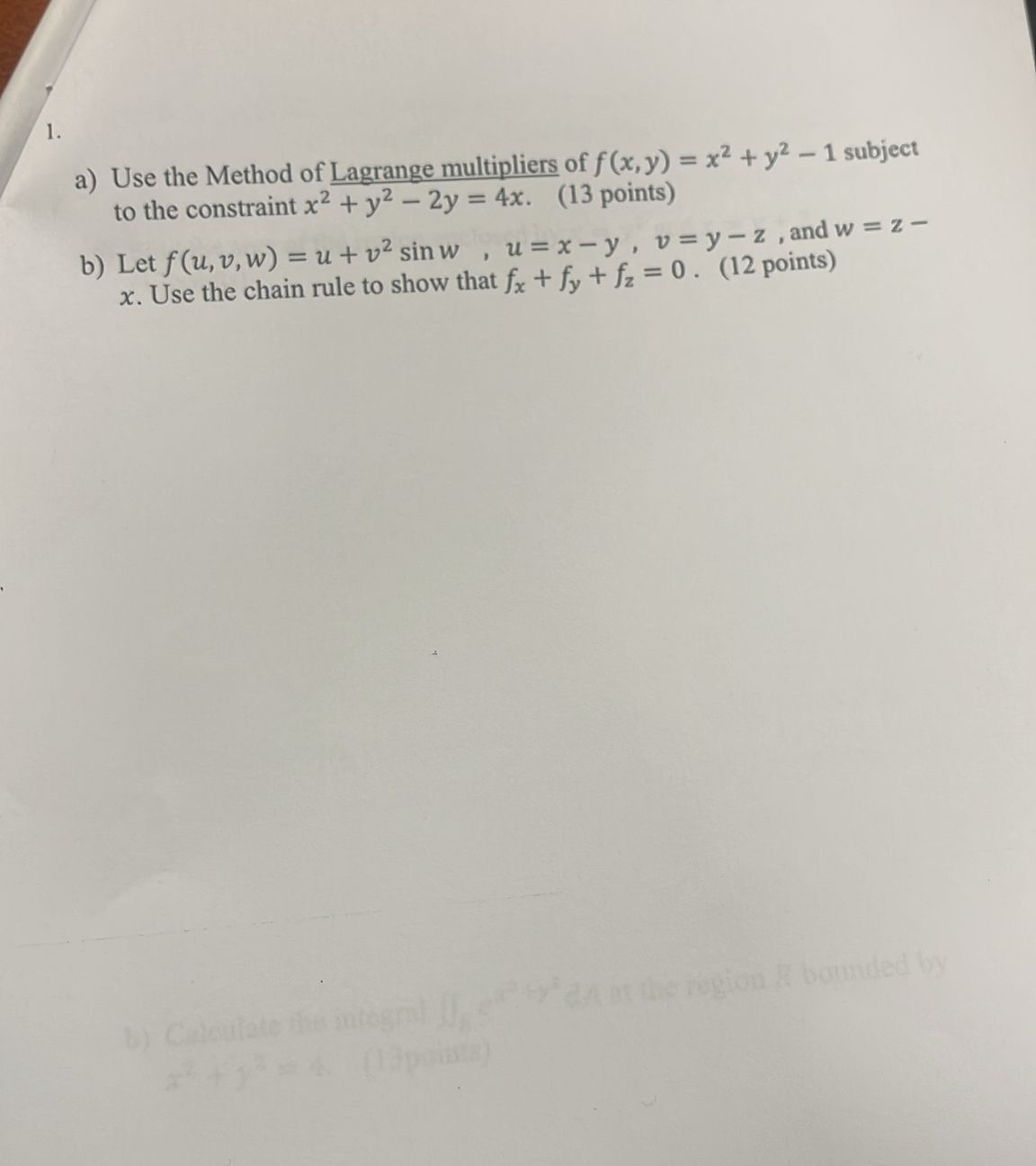 Solved a) ﻿Use the Method of Lagrange multipliers of | Chegg.com