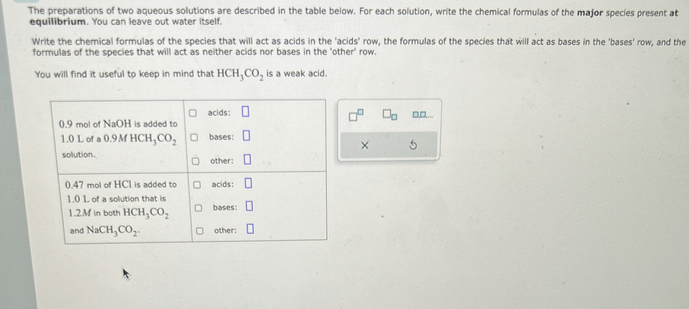 Solved The preparations of two aqueous solutions are | Chegg.com