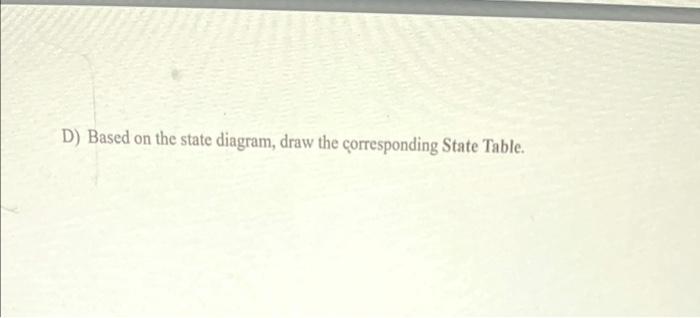 Solved Problem 4 Given The Following State Diagram Of A