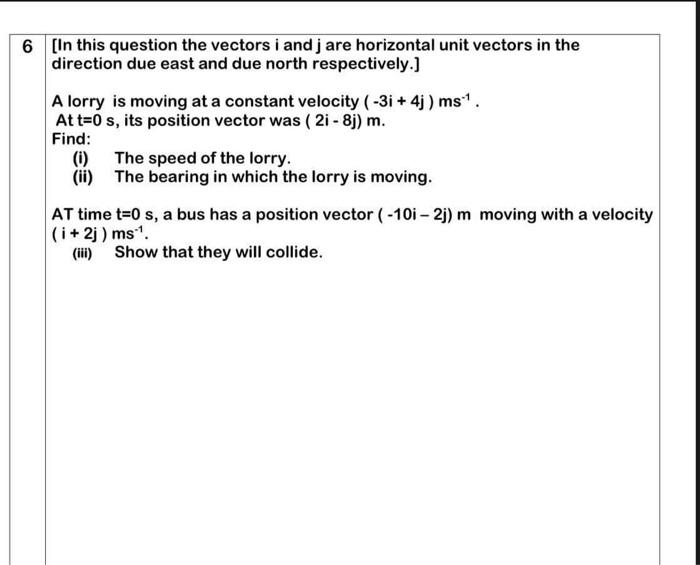 Solved 6 [In this question the vectors i and jare horizontal | Chegg.com