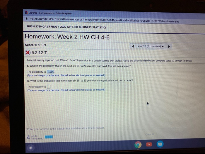 Solved Chrome-Do Homework - Debra McQueen | Chegg.com