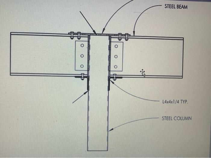 Solved Steel Beam O L4x4x1 4 Typ Steel Column Chegg