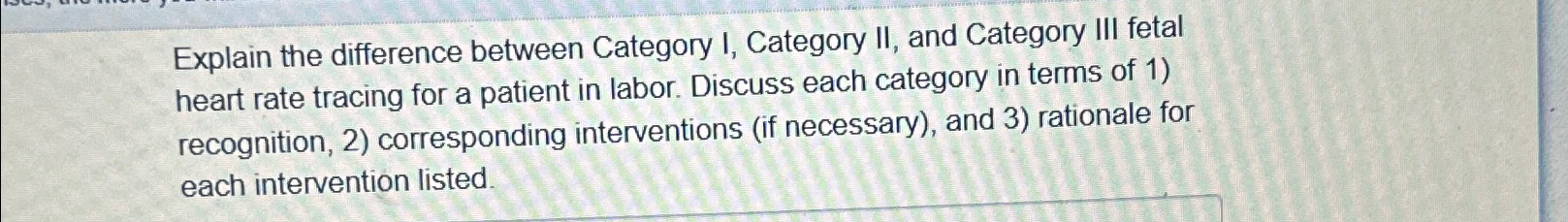 Solved Explain the difference between Category I, Category | Chegg.com