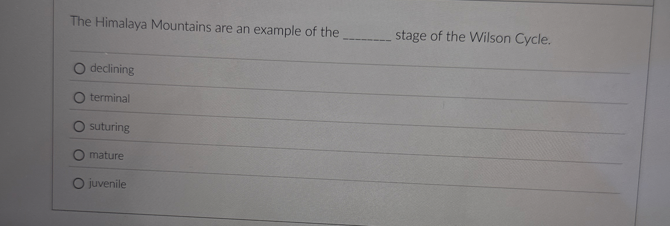 Solved The Himalaya Mountains are an example of thestage of | Chegg.com