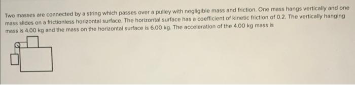 Solved Two masses are connected by a string which passes | Chegg.com