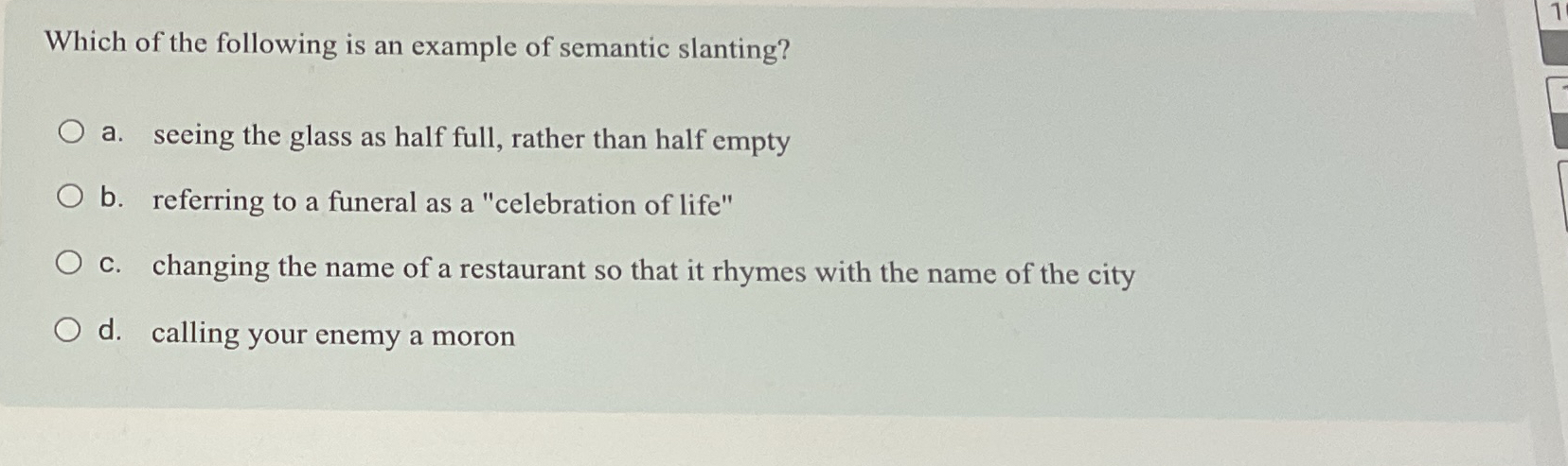 Solved Which of the following is an example of semantic | Chegg.com