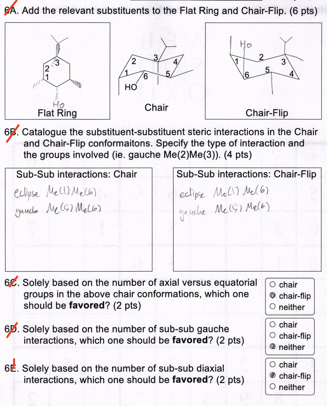 Solved 6A. ﻿Add the relevant substituents to the Flat Ring | Chegg.com