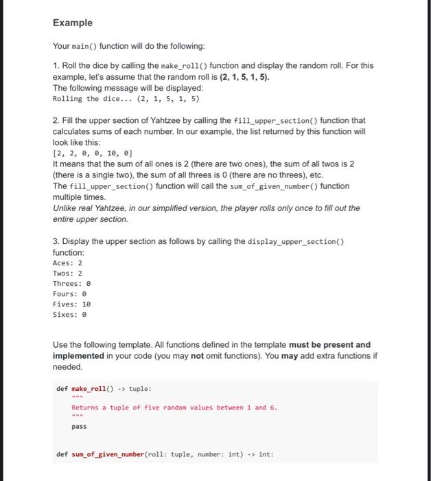 Solved The dice are rolled, and the game begins. Yahtzee! | Chegg.com