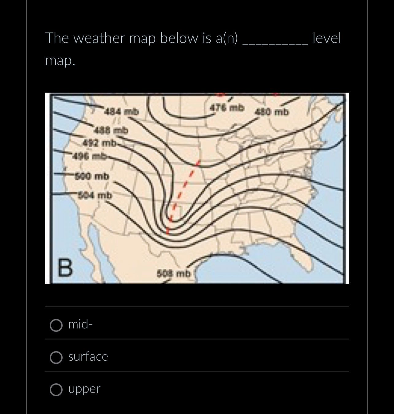 Solved The weather map below is a(n) q, ﻿level | Chegg.com