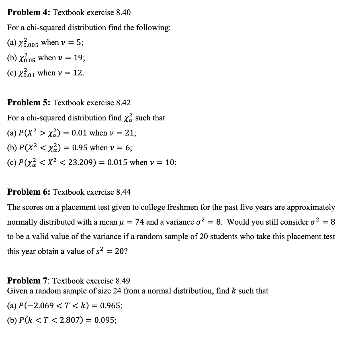 Problem 4: Textbook exercise 8.40For a chi-squared | Chegg.com