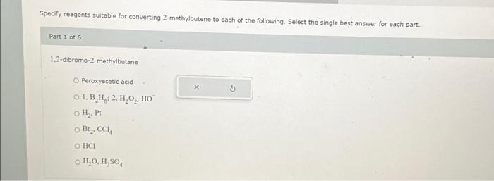 Solved Specify reagents sultable for converting | Chegg.com