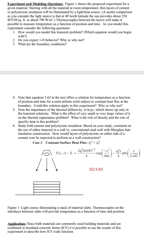 Solved Experiment and Modeling Questions: Figure 1 ﻿shows | Chegg.com