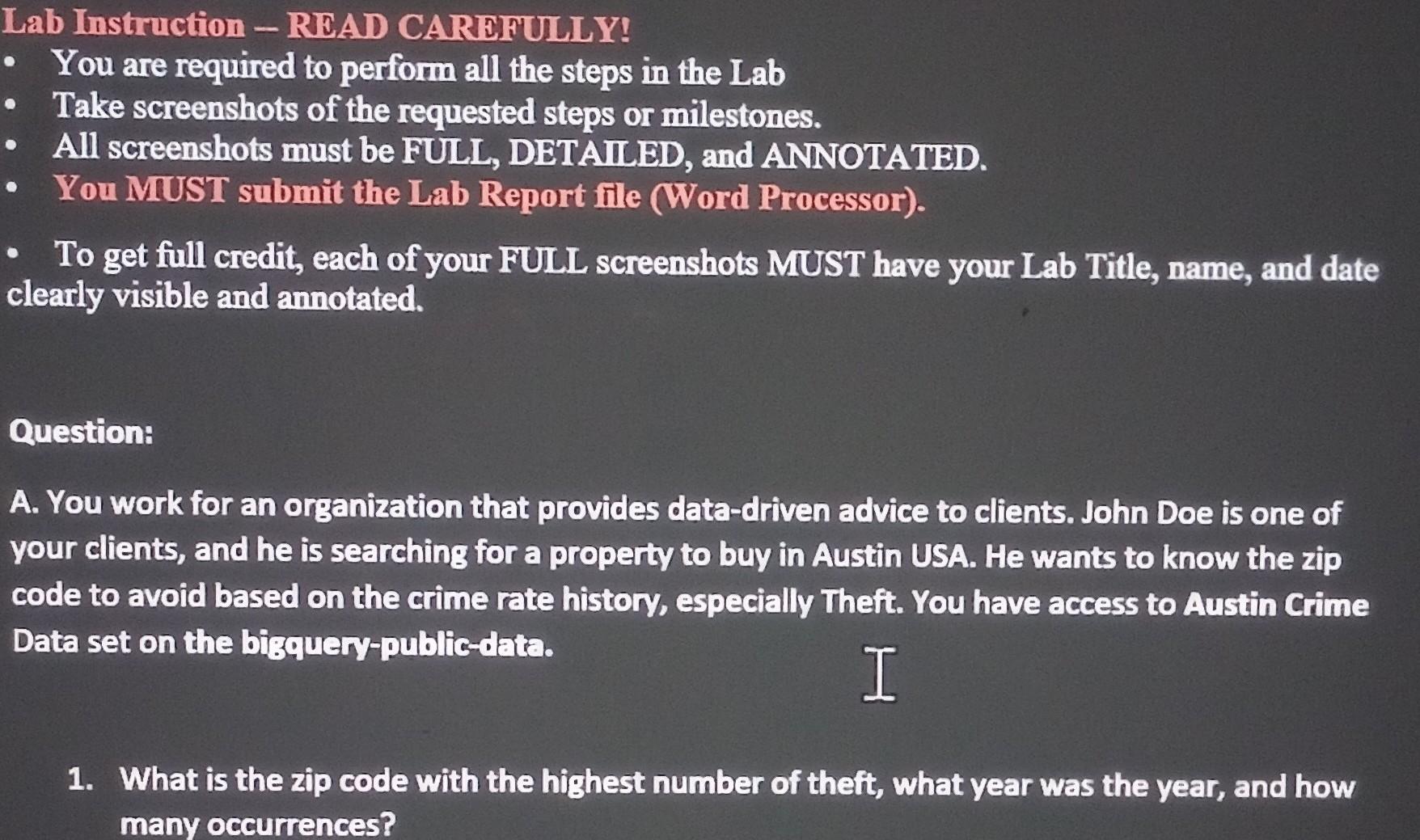 Solved Lab Instruction - RDAD CARDFULLY! - You are required | Chegg.com