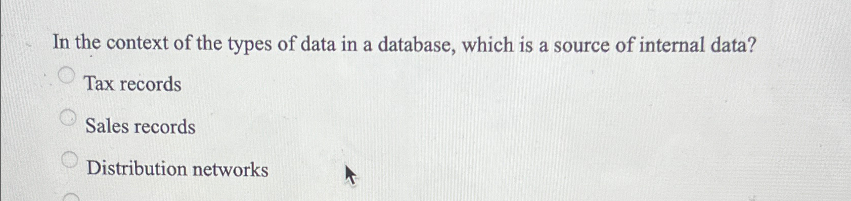 Solved In the context of the types of data in a database, | Chegg.com