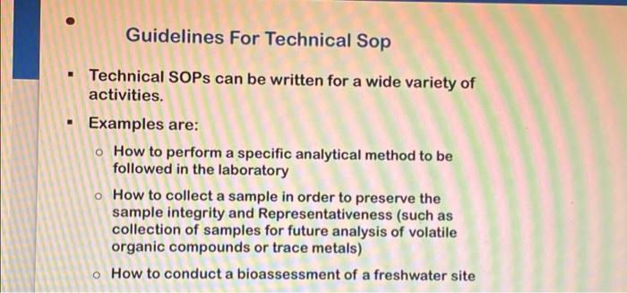 Solved pharma Microbiology "Standard Operating Procedures | Chegg.com