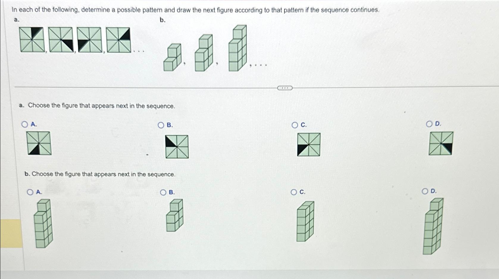 Solved In each of the following, determine a possible | Chegg.com
