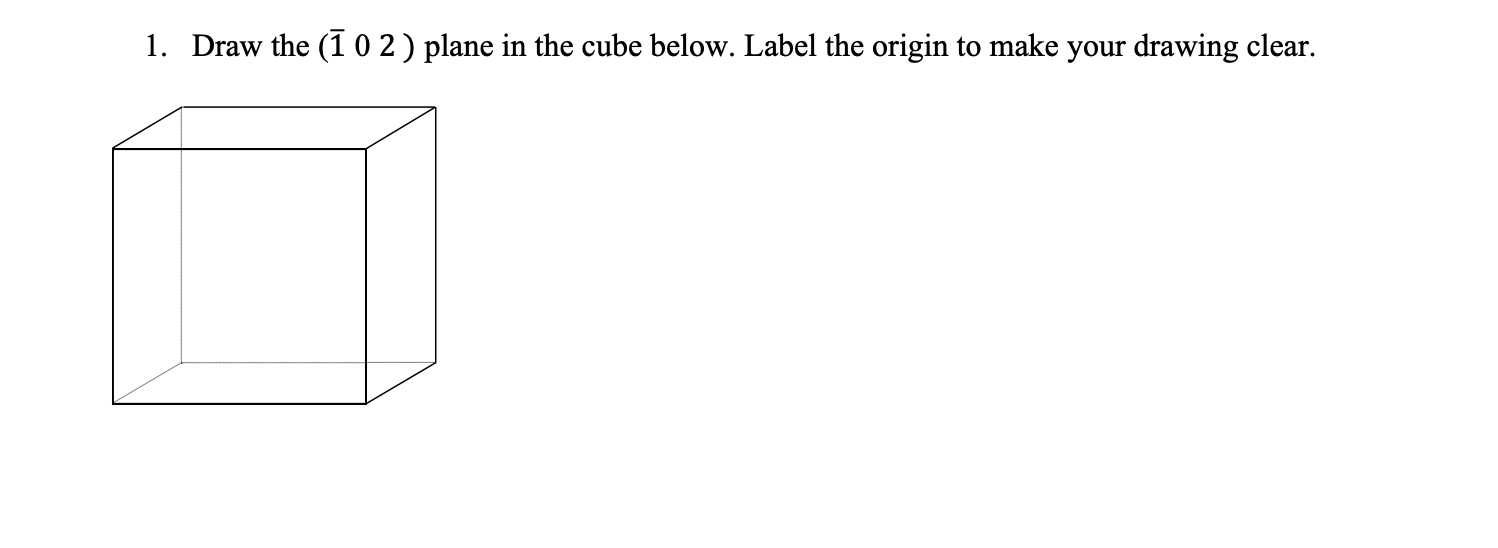 Solved Draw the ( 1,0,2 ﻿plane in the cube below. Label the | Chegg.com
