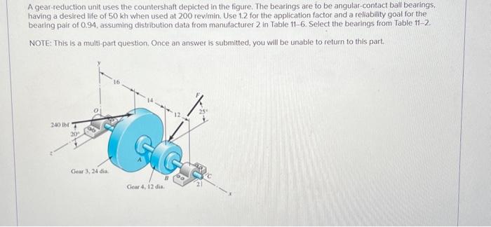 Solved A gear-reduction unit uses the countershaft depicted | Chegg.com