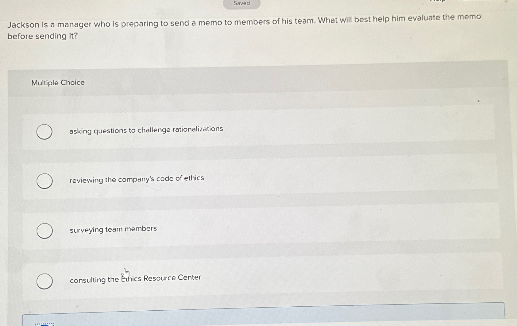 Solved Jackson is a manager who is preparing to send a memo | Chegg.com