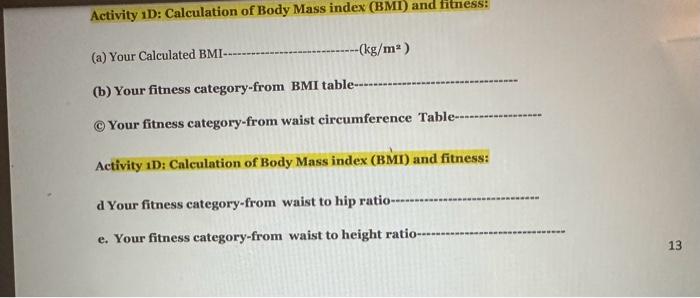 Solved Activity 1A: Measurement of length, distance, waist | Chegg.com