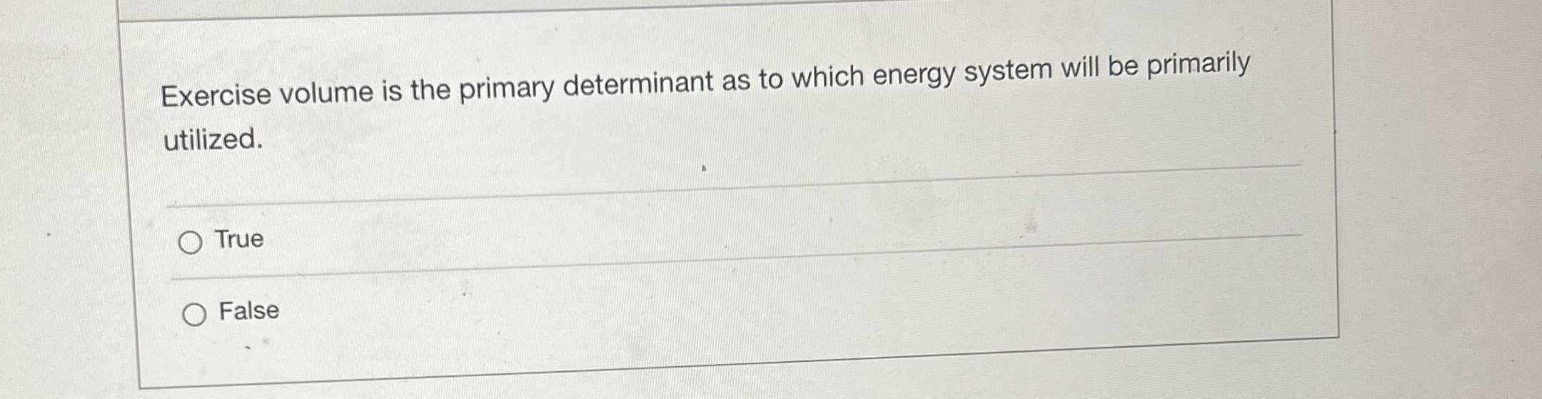 Solved Exercise volume is the primary determinant as to | Chegg.com