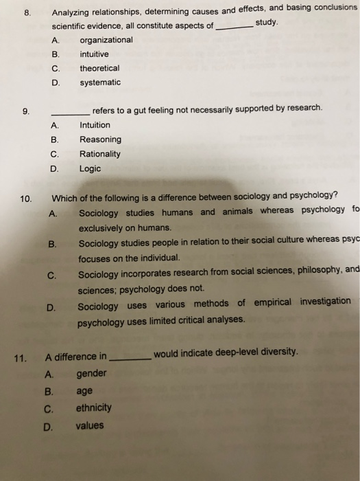 Solved Analyzing relationships, determining causes and | Chegg.com
