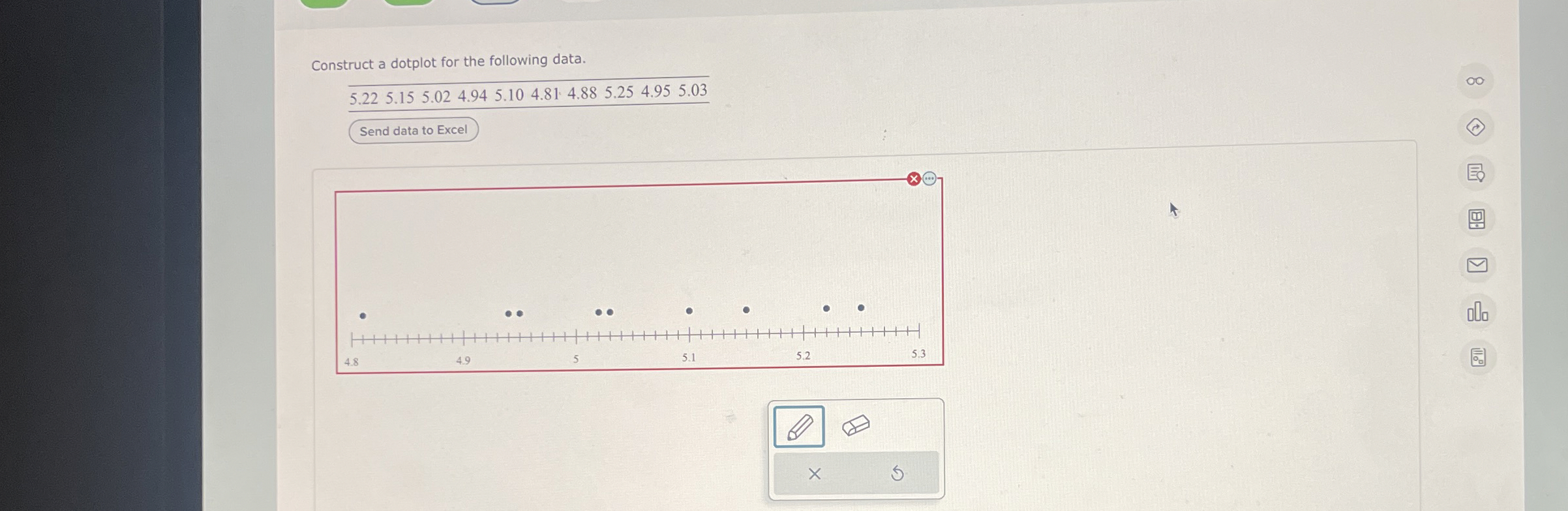 Solved Construct a dotplot for the following | Chegg.com