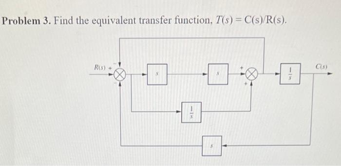 Solved Problem 3. Find the equivalent transfer function, | Chegg.com