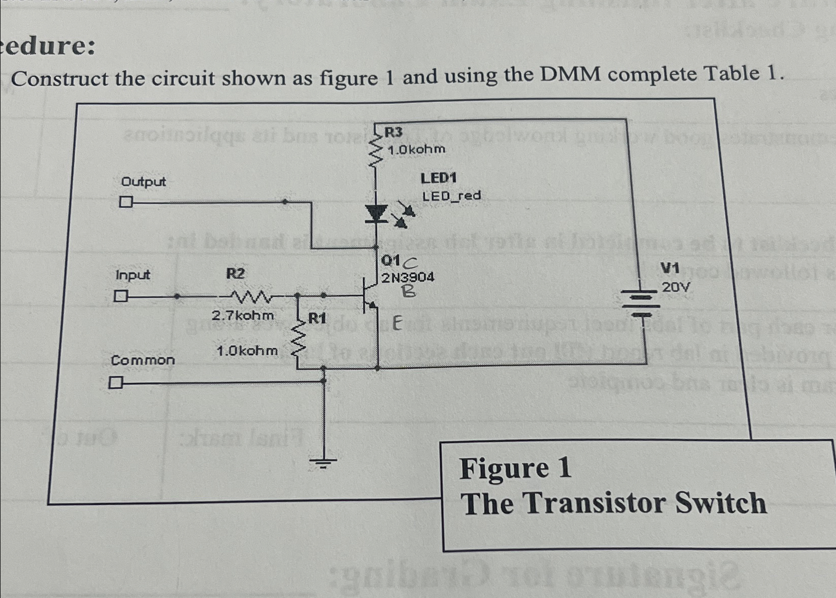 edure:Construct the circuit shown as figure 1 ﻿and | Chegg.com