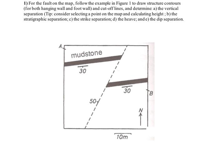 1) For the fault on the map, follow the example in | Chegg.com