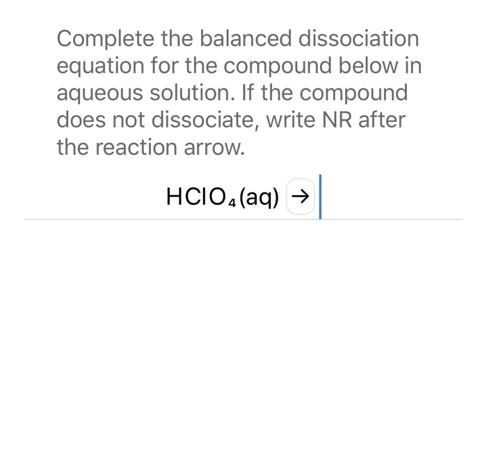 Solved Complete the balanced dissociation equation for the | Chegg.com