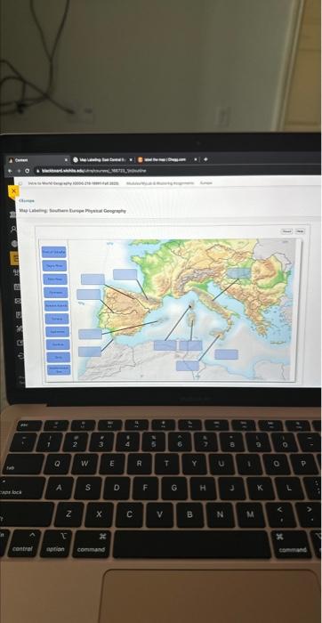 Label the map | Chegg.com