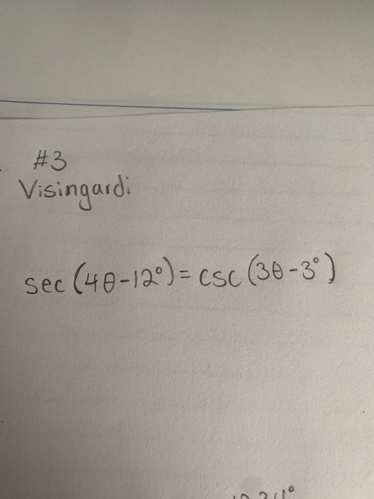 Solved #3 Visingardi Sec (40-12%) = CSc (30-3) | Chegg.com