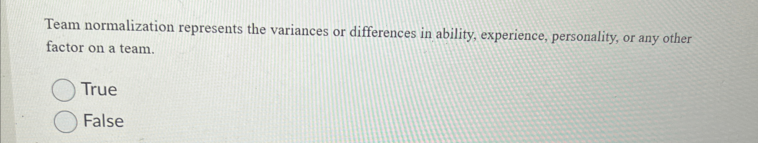 Solved Team normalization represents the variances or | Chegg.com