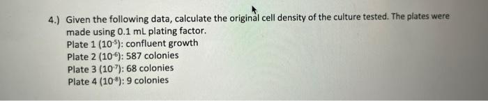 Solved Given the following data, calculate the original cell | Chegg.com