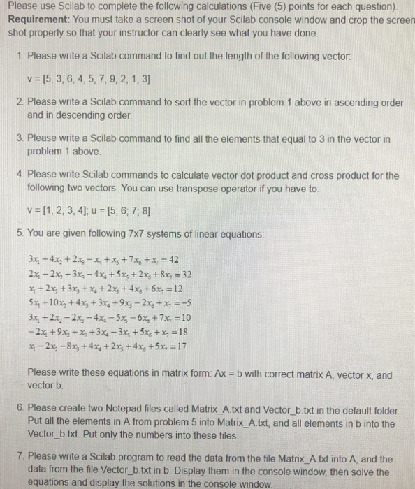 Solved Please use Scilab to complete the following | Chegg.com