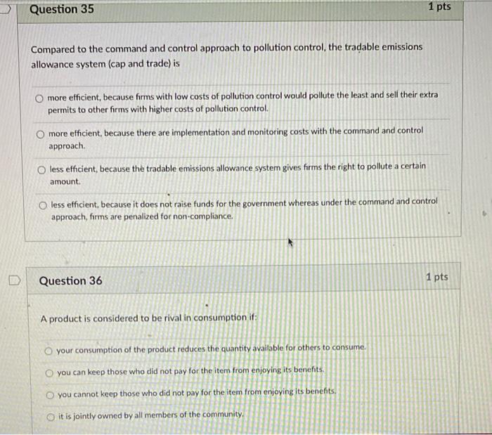 Solved Question 35 1 pts Compared to the command and control | Chegg.com