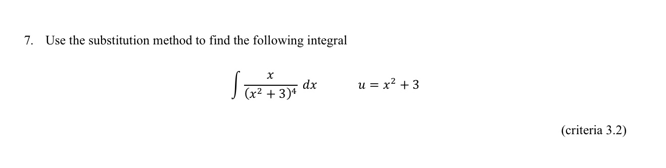 Solved Use the substitution method to find the following | Chegg.com